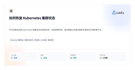 如何恢复 Kubernetes 集群状态 Labex