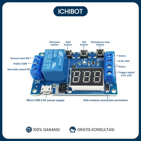 TOMBOL Delay Timer Relay Display Module Digital Buttons DC Time Module Switch Off Delay