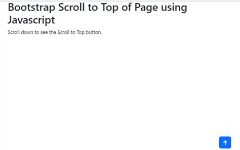Bootstrap Scroll To Top Button Back To Top