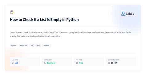 Python 리스트가 비어 있는지 확인하는 방법 초보자를 위한 가이드 Labex