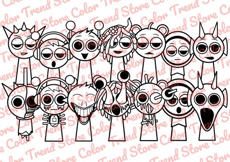 Página Para Colorear De Sprunky 1 Png Y 1 Pdf Tamaño A4 Solo Para Uso