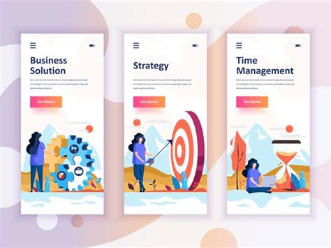 Set Of Onboarding Screens User Interface Kit For Solution Strategy