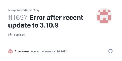 Error After Recent Update To 3109 · Issue 1697 · Arkayenro