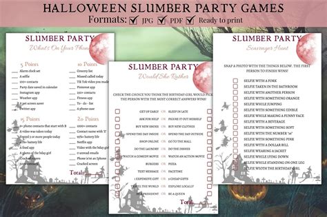 Halloween Birthday Slumber Party Games Graphic By Kkdigitalprints