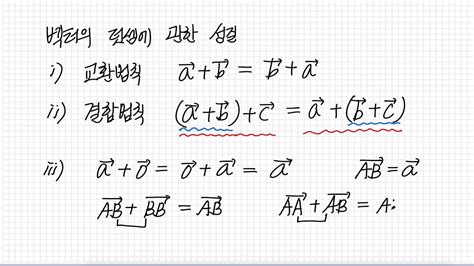 벡터의 덧셈과 뺄셈 Youtube
