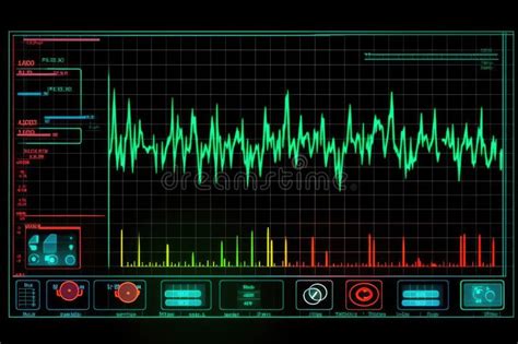 Oscilloscope Waveform On Its Screen Generative Ai Stock Image Image