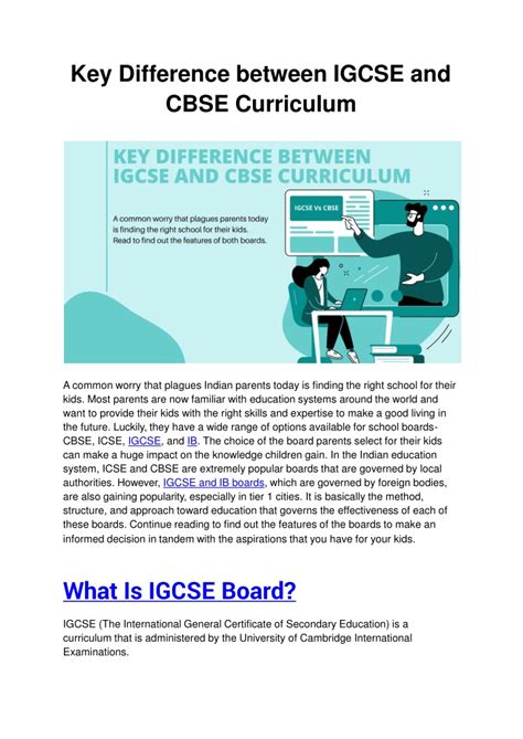 Ppt Key Difference Between Igcse And Cbse Curriculum Powerpoint