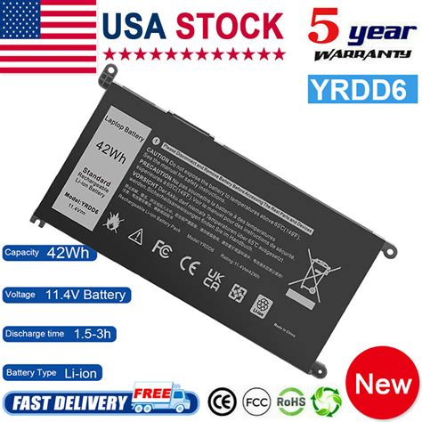 Yrdd6 Battery For Dell P111g P116g P61f P70f P76f P78f P85f P92g P93g