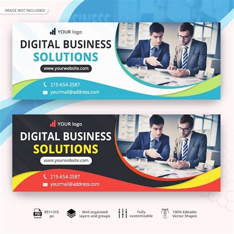 페이스 북 회사 타임 라인 커버 프리미엄 Psd 파일