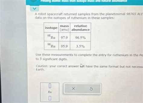 Finding Atomic Mass From Sotope Mass And Natural Abunoancea Robot Space