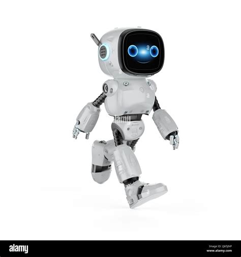 3d Rendering Cute And Small Artificial Intelligence Assistant Robot With Cartoon Character