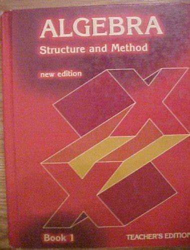 Algebra Structure And Method Book 1 Teachers Edition Mary P Dolciani 9780395291887 Abebooks