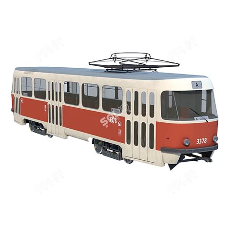 Vintage Tatra T3 Tram 3d Model