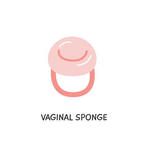 Contraceptive Vaginal Sponge Colored Flat Style Icon Birth Control