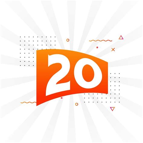 20 Number Vector Font Alphabet Number 20 With Decorative Element Stock