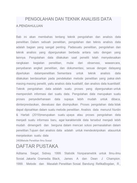 Pengolahan Dan Teknik Analisis Data Pdf