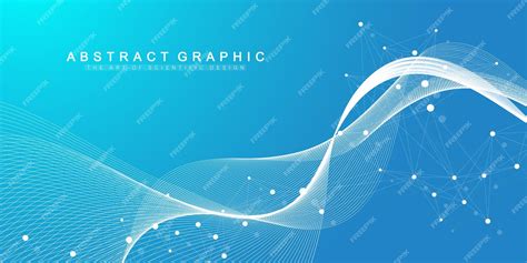 Premium Vector Digits Abstract Background With Connected Lines And Dots Wave Flow Digital