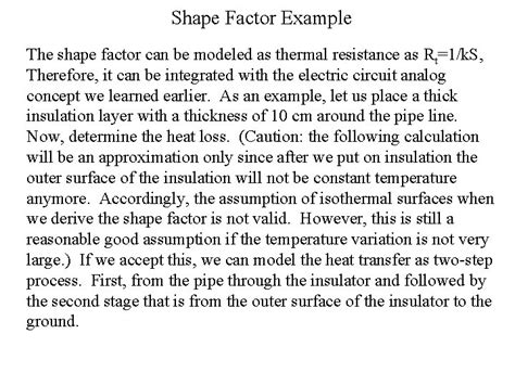 Shape Factor Example The Shape Factor Can Be