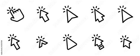 Conjunto De Iconos De Clic Del Cursor De Computadora Haga Clic En El