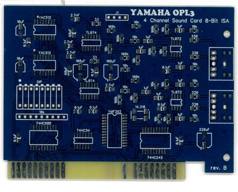 Печатная плата Yamaha Opl3 Soundcard 52 синяя маска — Chipkin