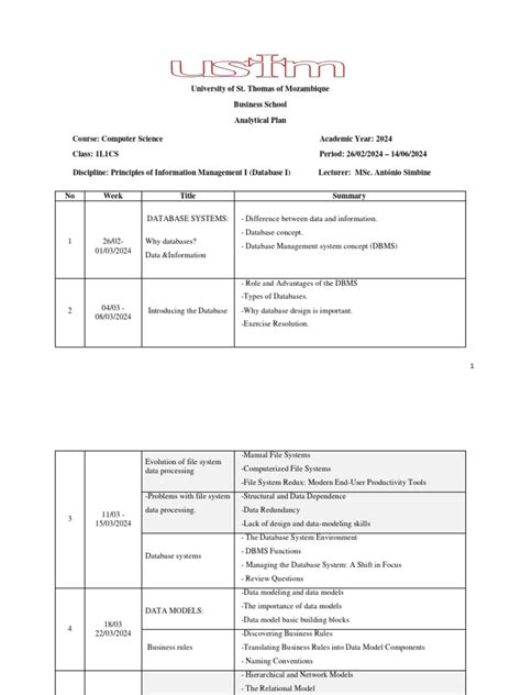 Pim Database I Analytical Plan Pdf Databases Relational Database