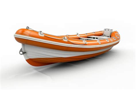 Lifeboat Isolated On White Background Premium Ai Generated Image