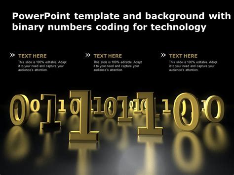 Powerpoint Template And Background With Binary Numbers Coding For