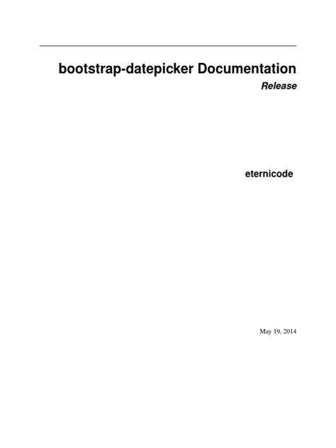 Bootstrap Datepicker Pdf Bootstrap Front End Framework Boolean