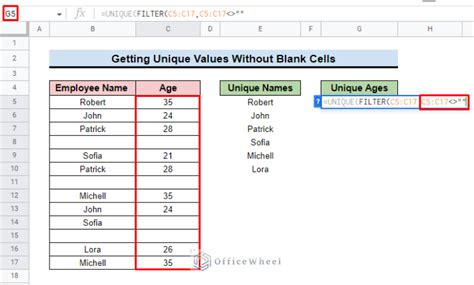 How To Get Unique Values Without Blanks In Google Sheets