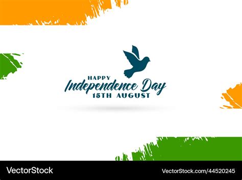 15 August Independence Day Background With Peace Vector Image