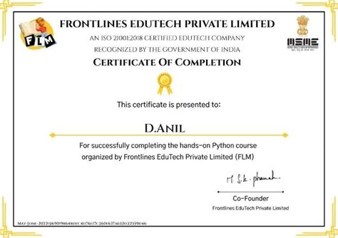Anil D On Linkedin Thankyou Python Frontlinesedutech