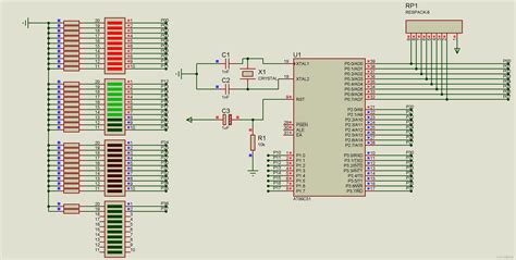 51单片机实现跑马灯，流水灯project仿真软件实验（32灯）控制小灯从上下两端向中间依次点亮每个时刻点亮两盏灯然后再由中间向两端
