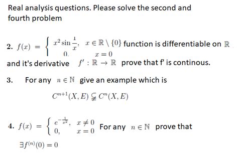 Solved Real Analysis Questions Please Solve The Second And