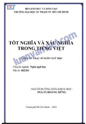 FREE mẫu Luận Văn Thạc Sĩ Ngôn Ngữ Học Đạt Điểm Cao