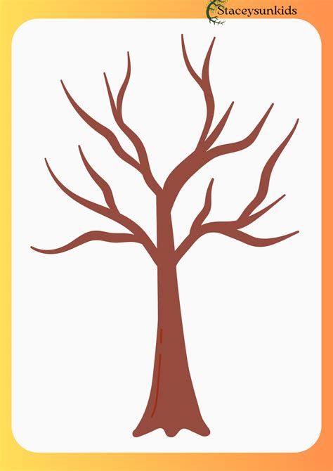 Шаблон осіннього дерева для аплікації з дітьми Efterår