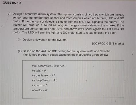 Solved Question 2 A Design A Smart Fire Alarm System The
