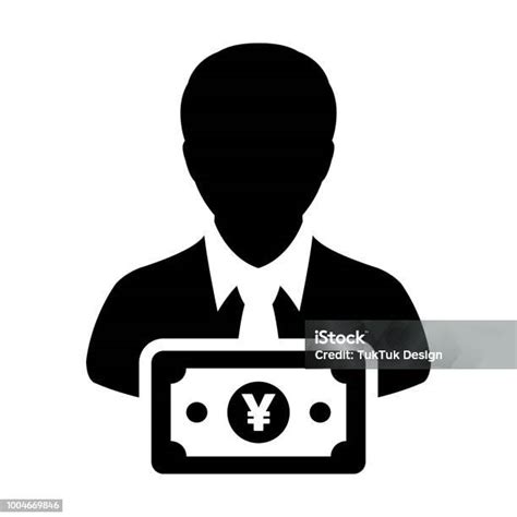 엔 통화 돈 기호 평면 색 문양 그림에서 금융 비즈니스에 대 한 스폰서 아이콘 벡터 남성 사용자 사람 프로필 아바타 감독에 대한 스톡 벡터 아트 및 기타 이미지 Istock