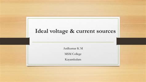 Ideal Voltage Current Sources PPTX Technology Computing
