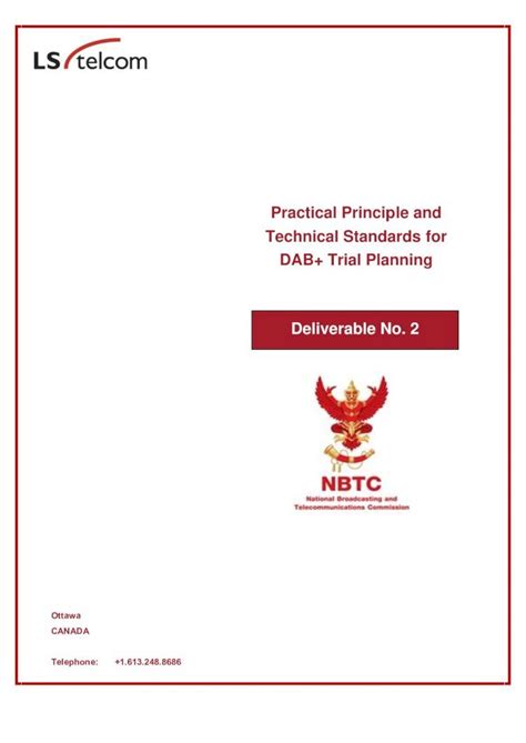 Pdf Technical Standards For Dab Trial Planning Deliverable No 2 1