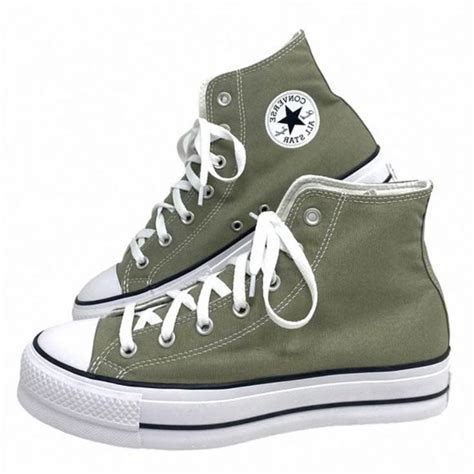 Converse Ctas Lift Platform Sb Canvas Women Green 171209c Wgw Custom Casual Shoe Cute Converse