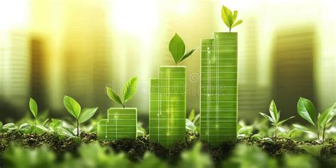 Green Background Theme With Sustainable Business Concept Stock