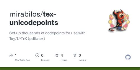 GitHub mirabilos tex unicodepoints Set up thousands of codepoints for use with Teχ LᴬTᴇX