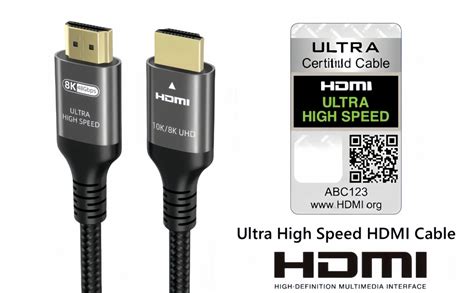 Ubluker 10k 8k 4k Hdmi Kabel 48gbps 2m Certifierad Ultra High Speed