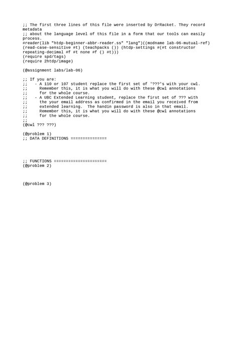 Lab 06 Starter 111 The First Three Lines Of This File Were