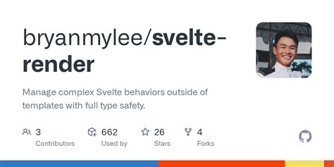 Github Bryanmyleesvelte Render Manage Complex Svelte Behaviors Outside Of Templates With