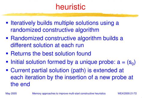 Ppt Memory Approaches To Improve Multi Start Constructive Heuristics