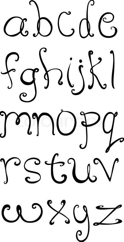 Curly Small Letters Stock Vector Colourbox