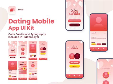 Dating App Ui Kit For Responsive Mobile Application Or Website With Multiple Gui Including Login