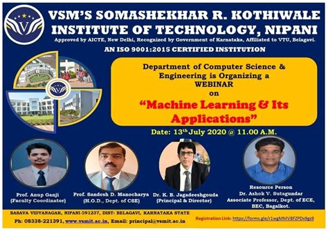 Vsms Somashekhar R Kothiwale Institute Of Technology Nipani Nipani