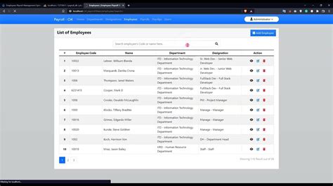 Employees Payroll Management System In Php Using Codeigniter 4 Demo